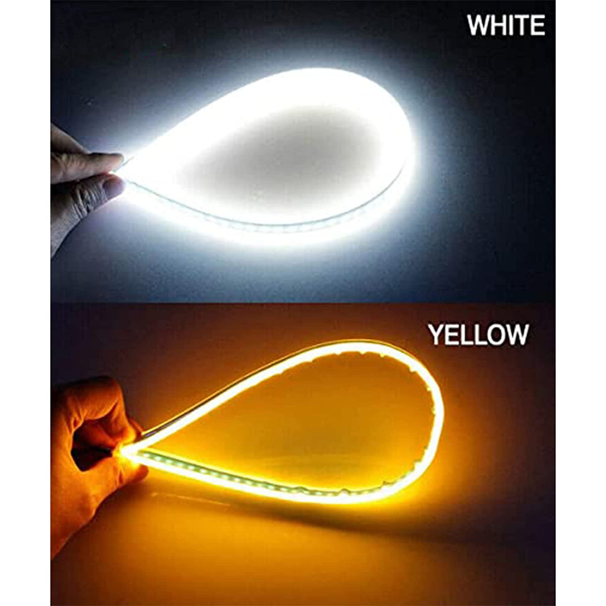 DRL Daytime Running Light Universal Car Flexible LED Light Strip Set o ...